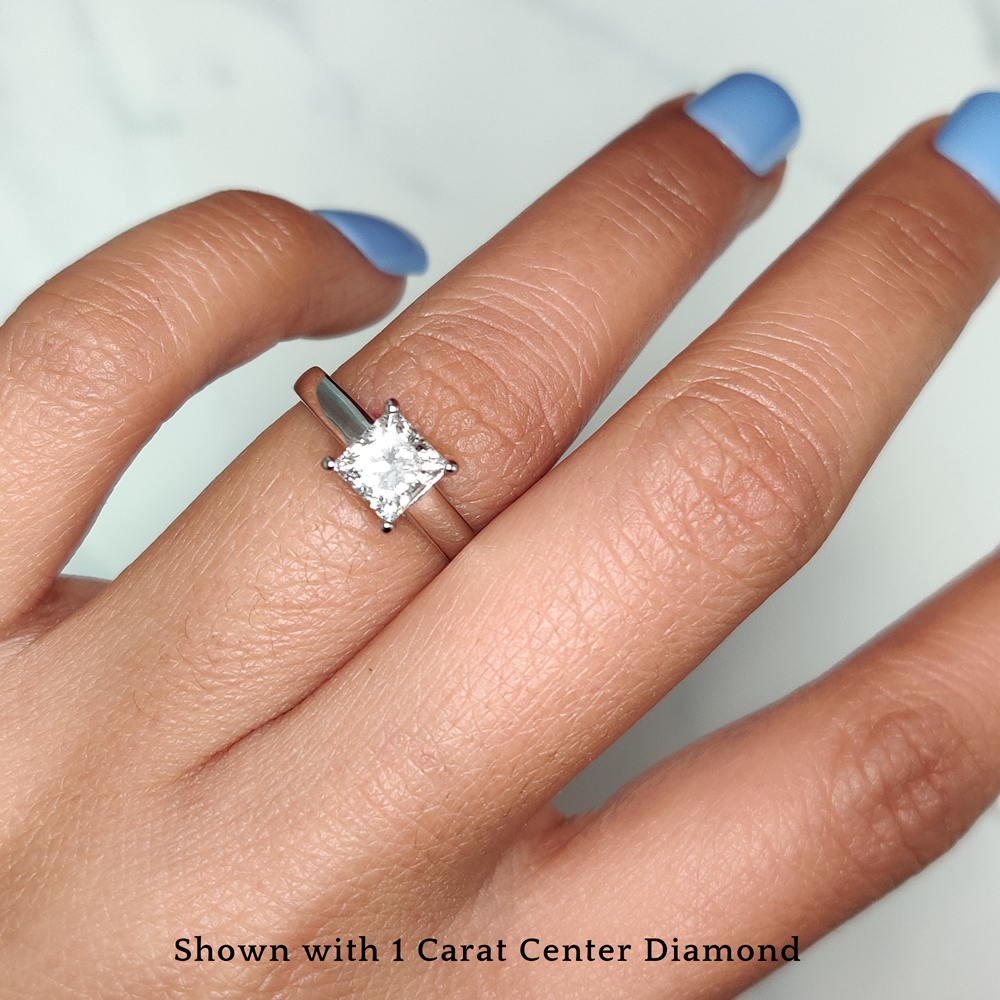 1 Carat Princess Cut Lab Grown Solitaire Ring